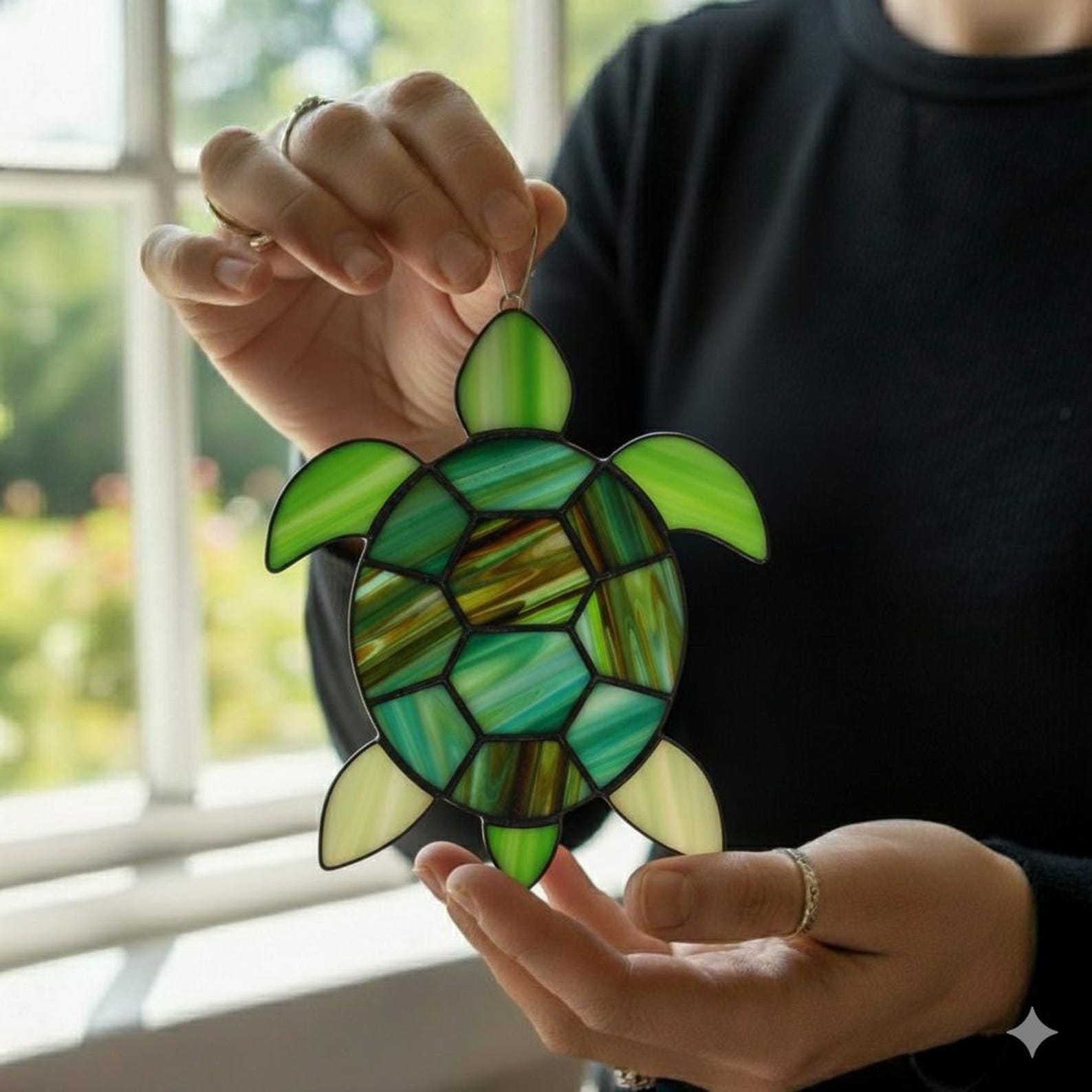 Turtle Stained Glass Pattern | DIY Ornament (PDF & JPG) - Etsy