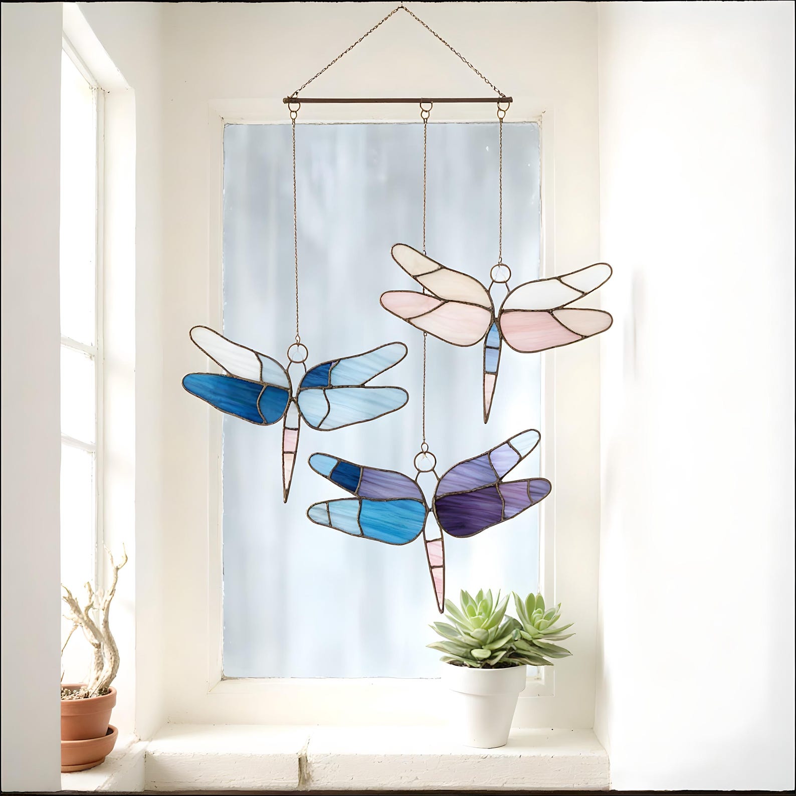 Three Dragonfly Stained Glass Patterns – Single Page PDF and JPG Format ...