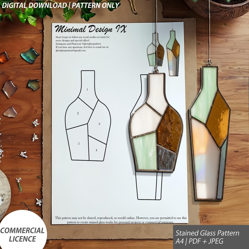 Beginner Stained Glass Patterns | 10+ A4 Designs (digital Download) - Etsy