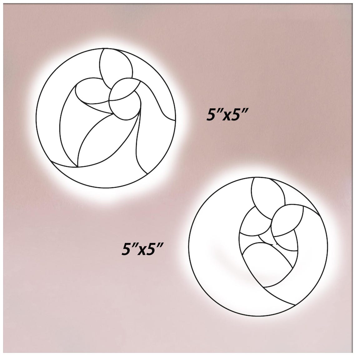 Sacred Pattern Stained Glass Duo – Set of 2 Designs (5 Inches Each ...
