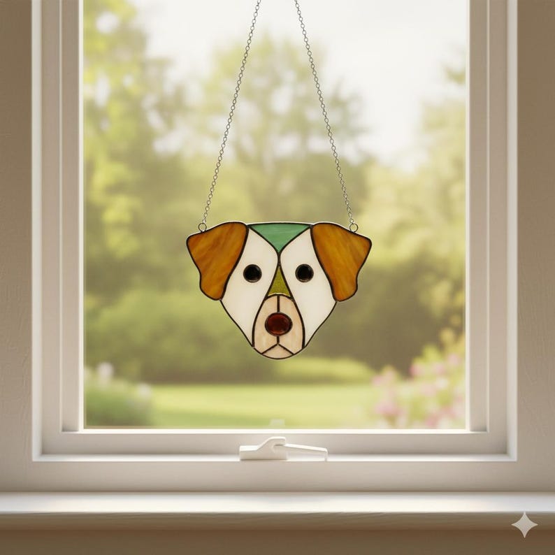 Dog Head Stained Glass Patterns 5 Unique Designs Digital Download PDF ...