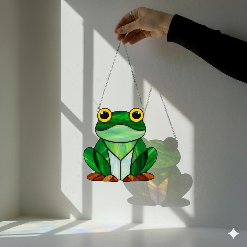 Frog Stained Glass Pattern | Animal Christmas Ornament (digital ...