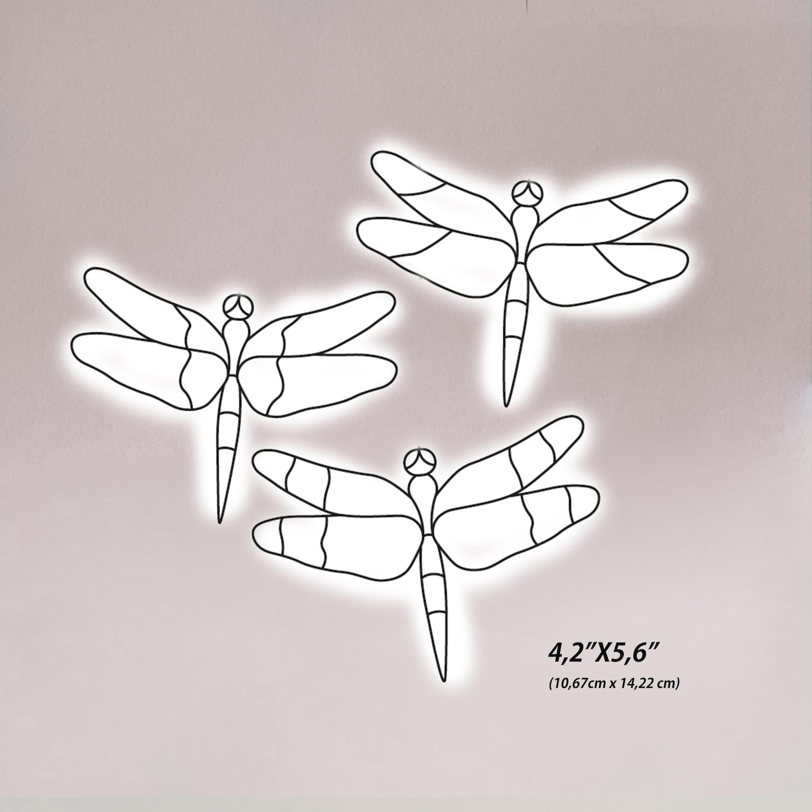 Three Dragonfly Stained Glass Patterns – Single Page PDF and JPG Format ...