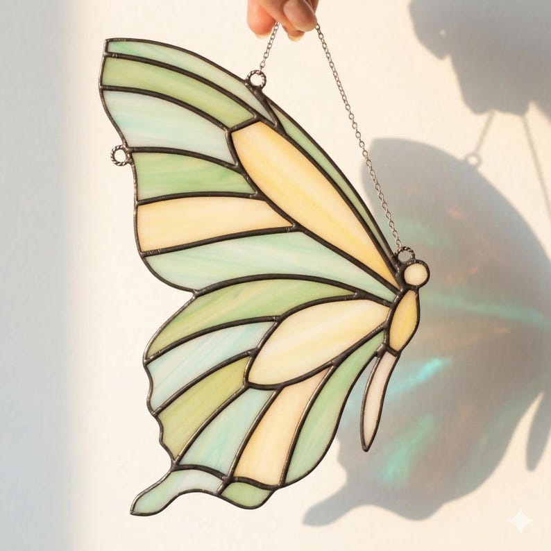 Elegant Butterfly Stained Glass Pattern, Suncatcher Design (PDF JPG ...