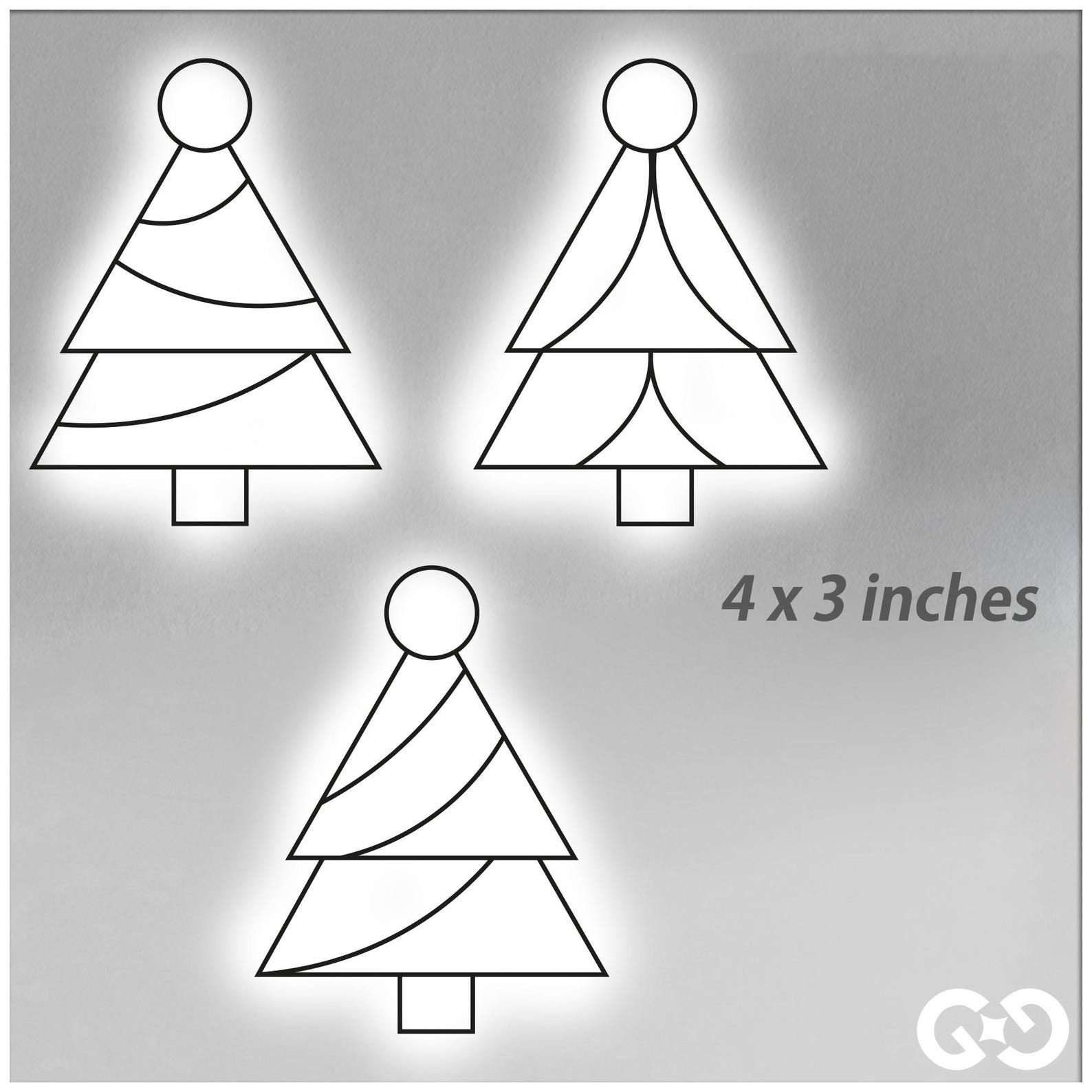 3 Christmas Tree Stained Glass Patterns – 3 Unique Designs – Digital ...