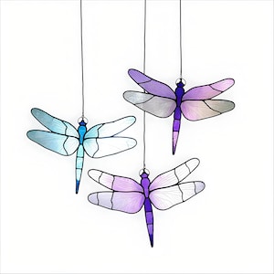 Three Dragonfly Stained Glass Patterns – Single Page PDF and JPG Format ...