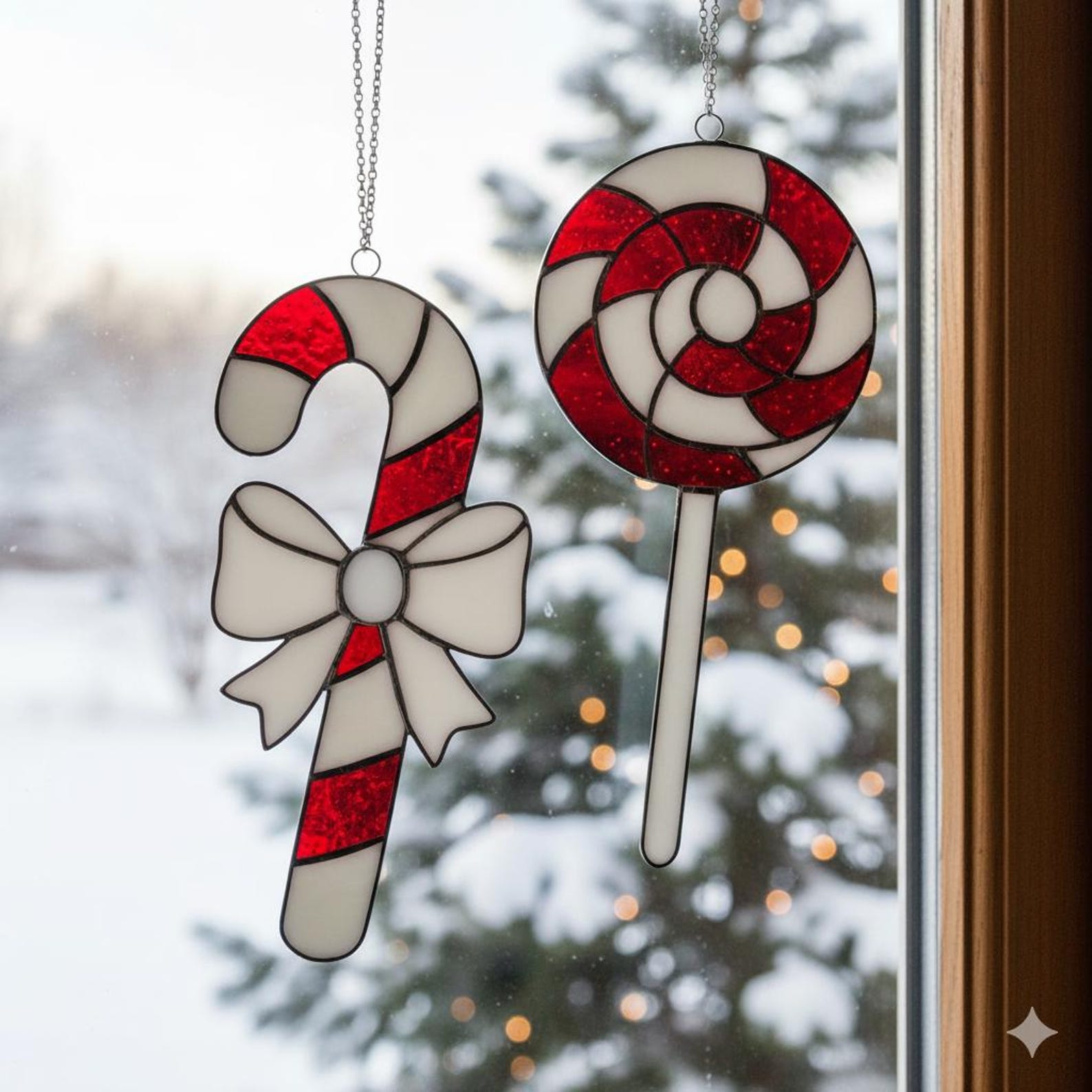 Christmas Candy Stained Glass Pattern | Festive Candy PDF Design | DIY ...