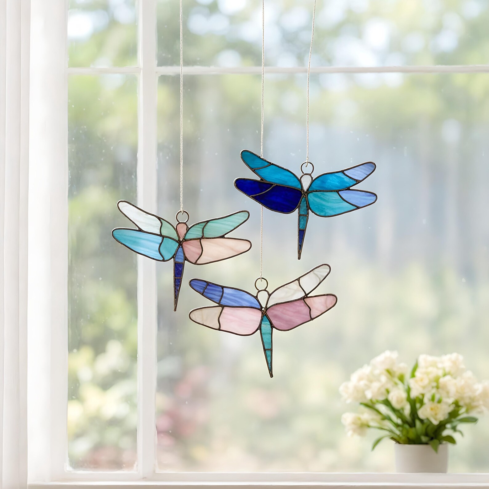Three Dragonfly Stained Glass Patterns – Single Page PDF and JPG Format ...