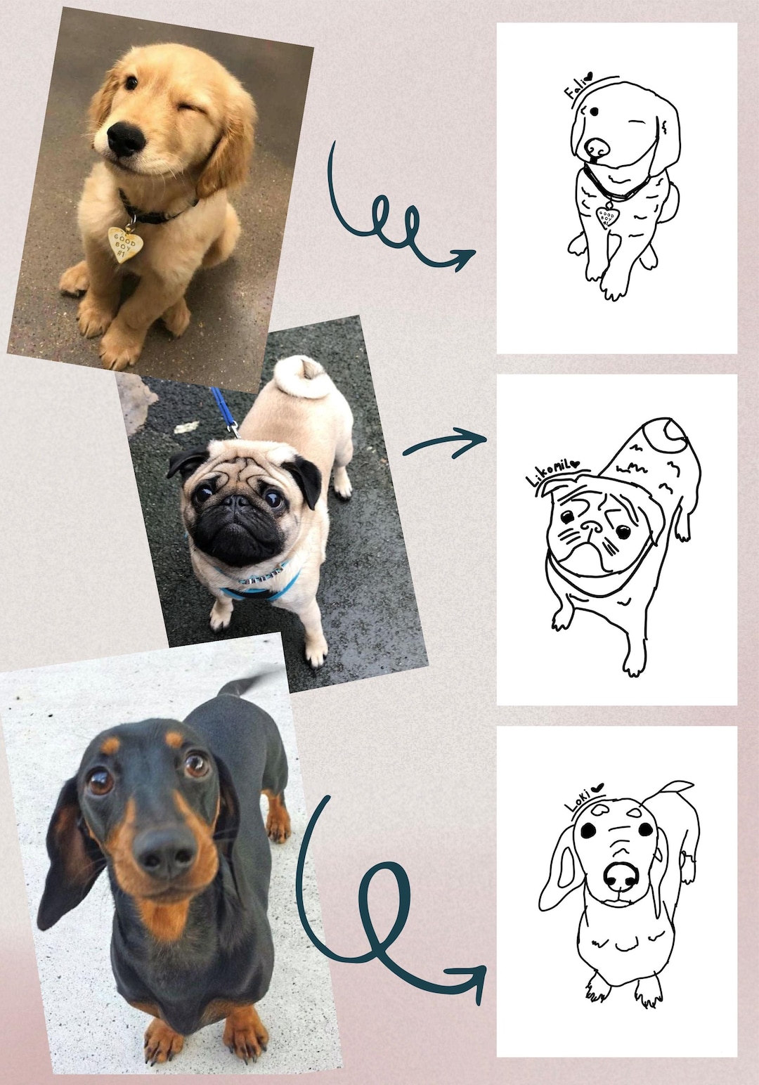 Custom Bad Pet Portrait, Ugly Portrait, Personalized Dog Portrait, Bad ...