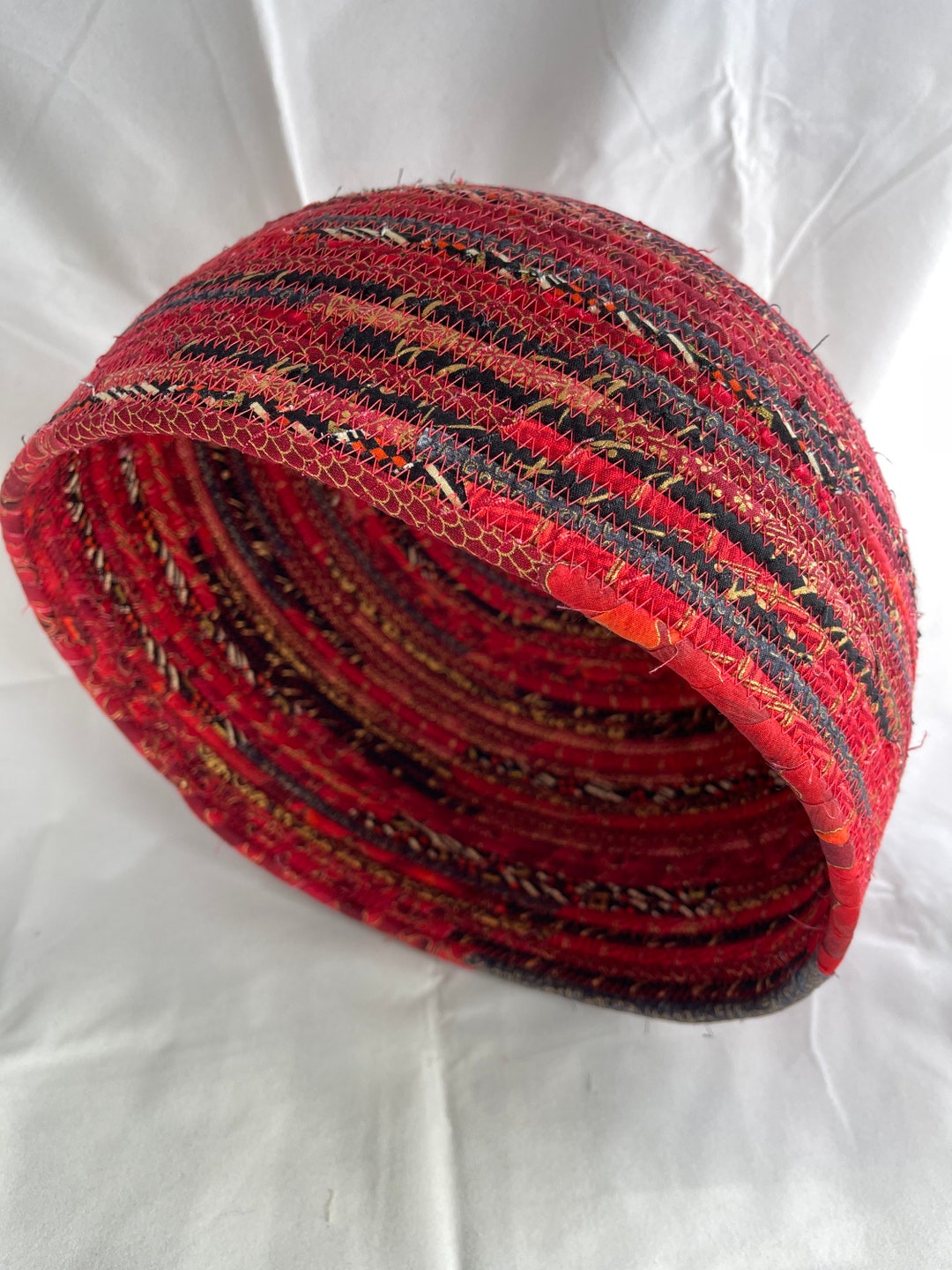 Red, Black and Gold Asian Fabric Basket - Etsy
