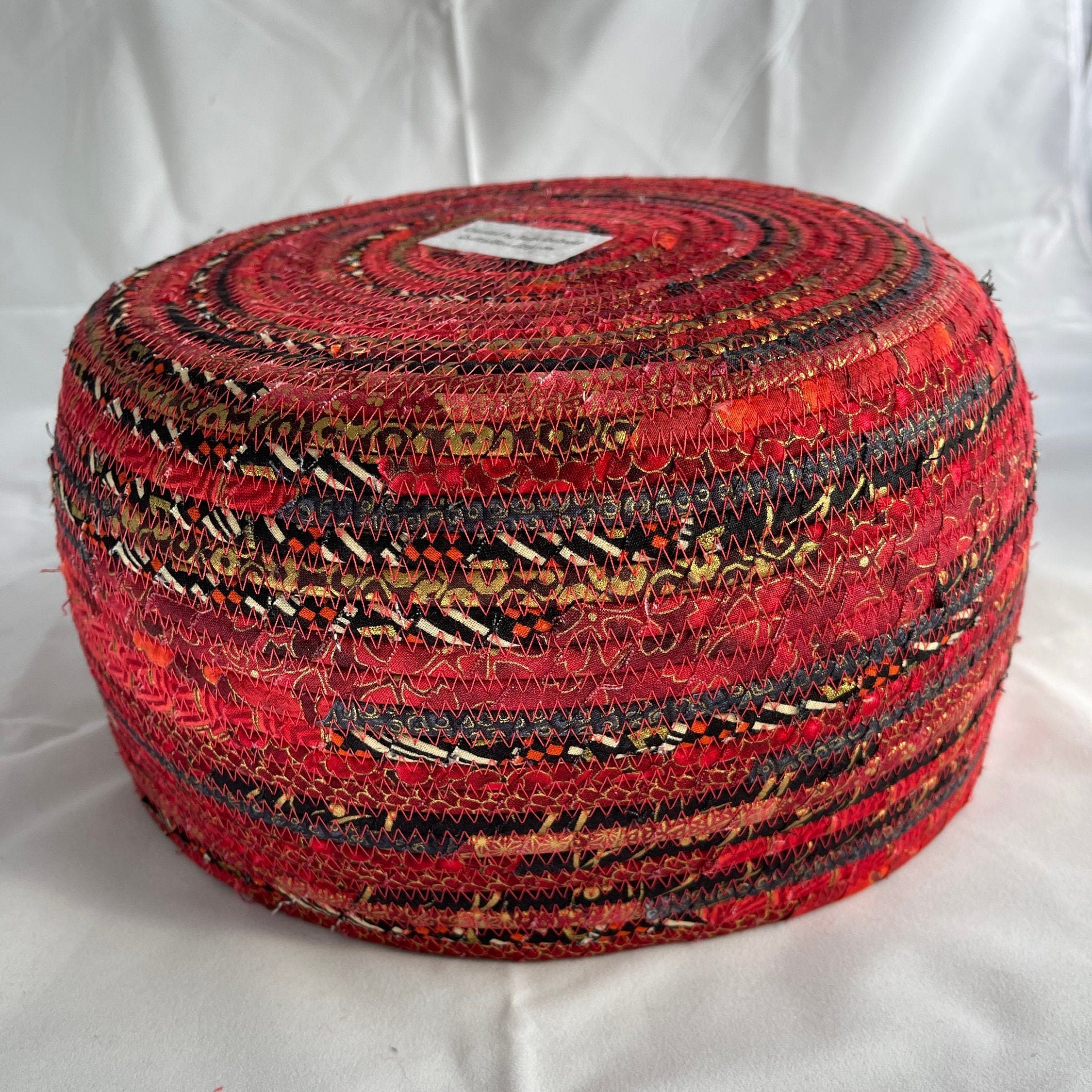 Red, Black and Gold Asian Fabric Basket - Etsy
