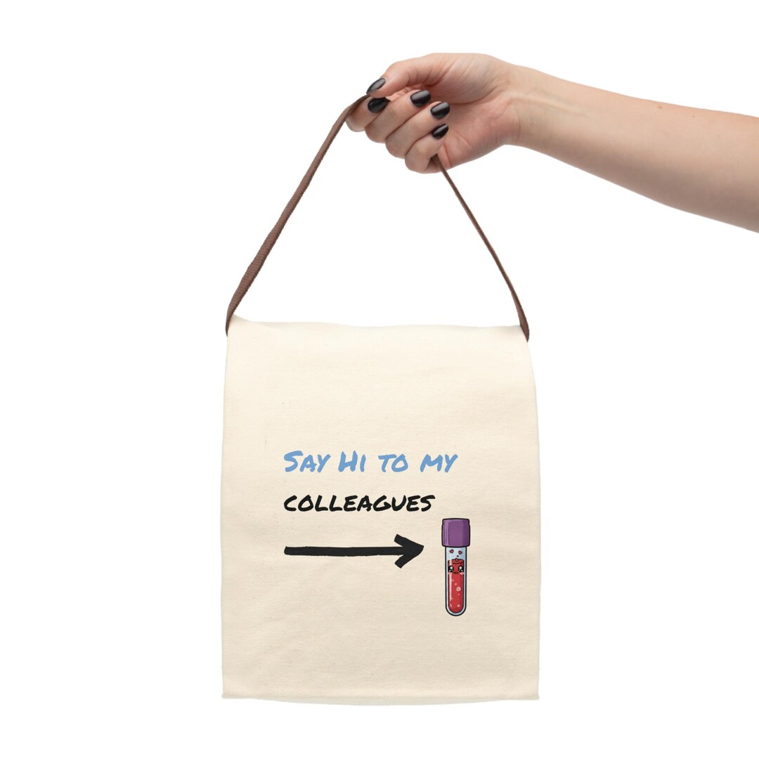 Hematology Lab Lavender Top Tube Canvas Cotton Canvas Lunch Bag Quirky ...