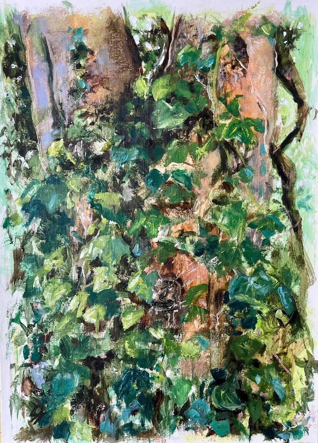 Original Tree Painting, Forest Landscape Art (8.3x11.3 Inches) - Etsy