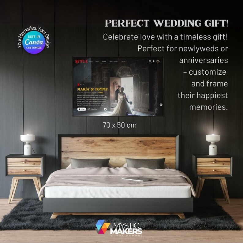 Editable Wedding Poster | Romantic Canva Template | Digital Download - Etsy
