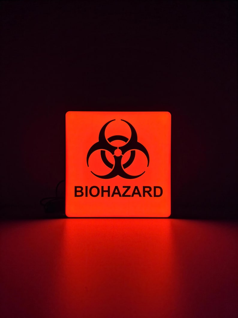 Biohazard Gaming Lamp – 3D Printed LED Lightbox for Gamer Room Decor ...