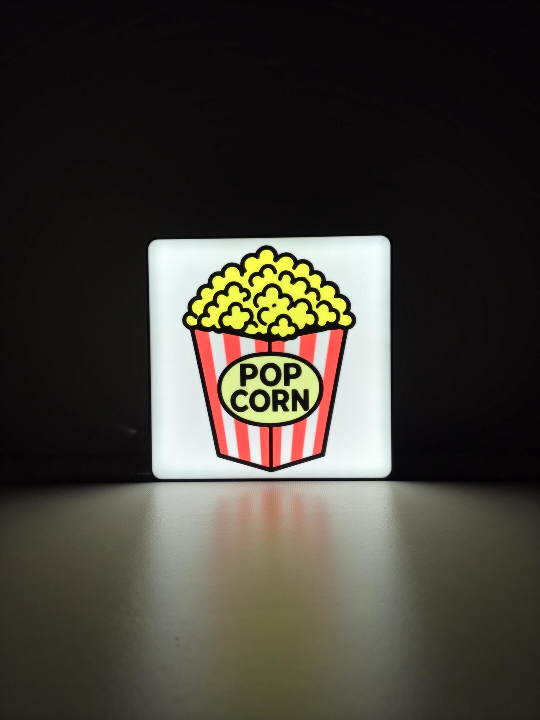Popcorn LED Lamp – Retro Movie Night Light, Wall Decor, Home Theater ...