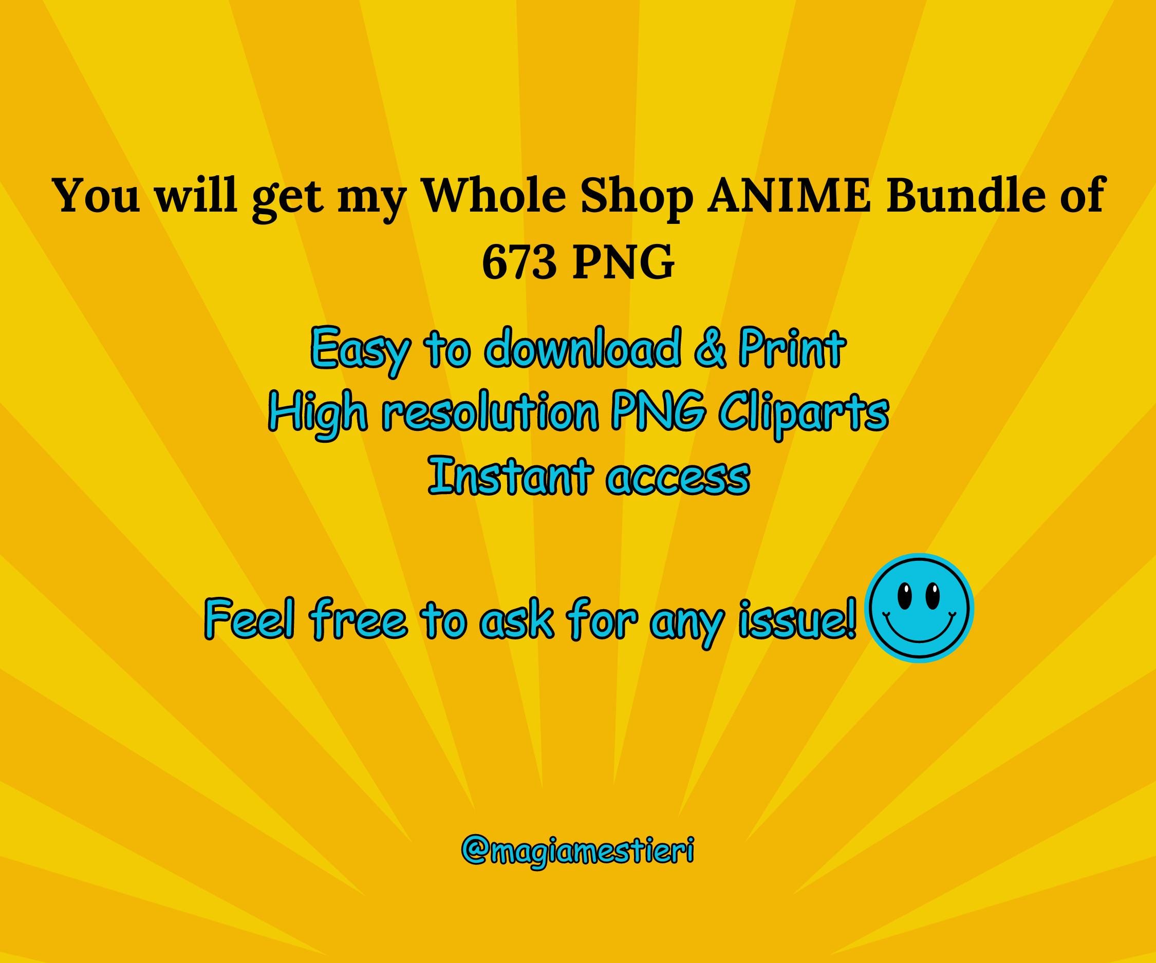 Anime Mega Bundle, 650 PNG Anime, Digital Art, Anime PNG, SVG, Anime ...