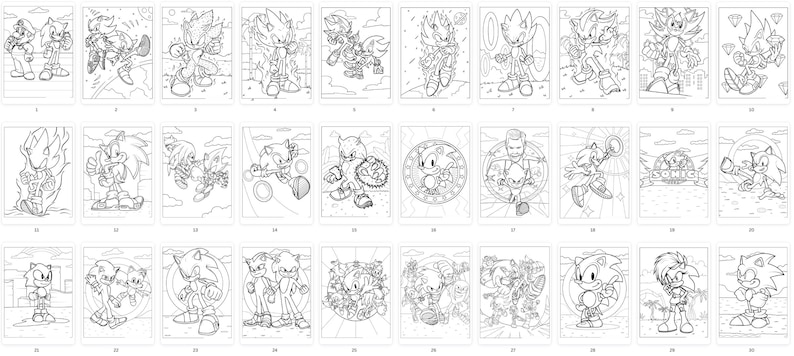 Sonic Coloring Pages, 68 Sheets, Coloring Book, Printable Art, Coloring ...