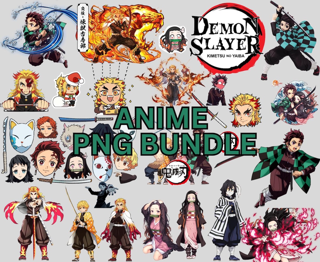 Buy Anime Art Demon Slayer Bundle PNG Unique Design Trending PNG, Most ...