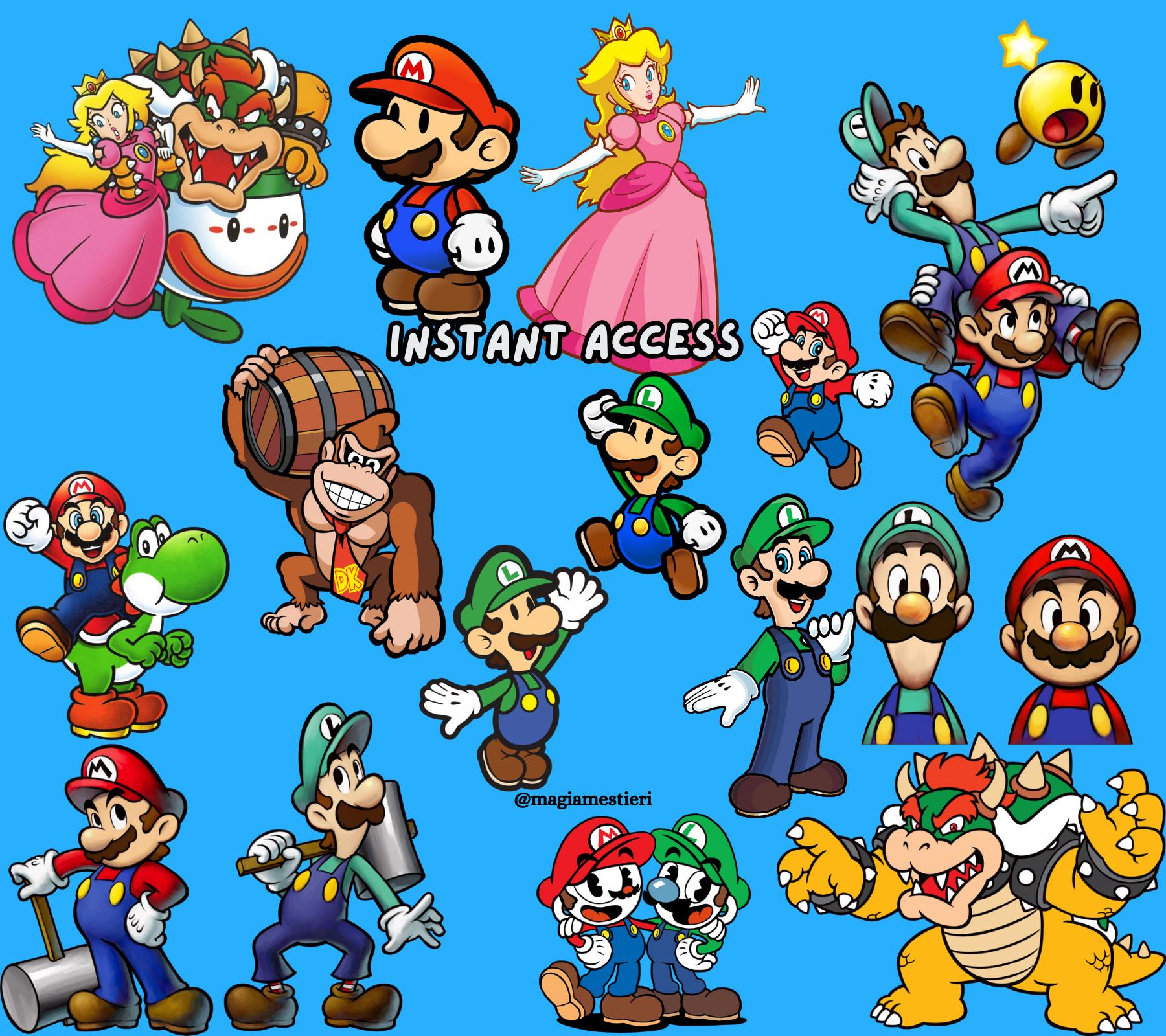 Super Mario PNG 110 Bundle, Digital Art, Mario PNG, Clipart Mario ...
