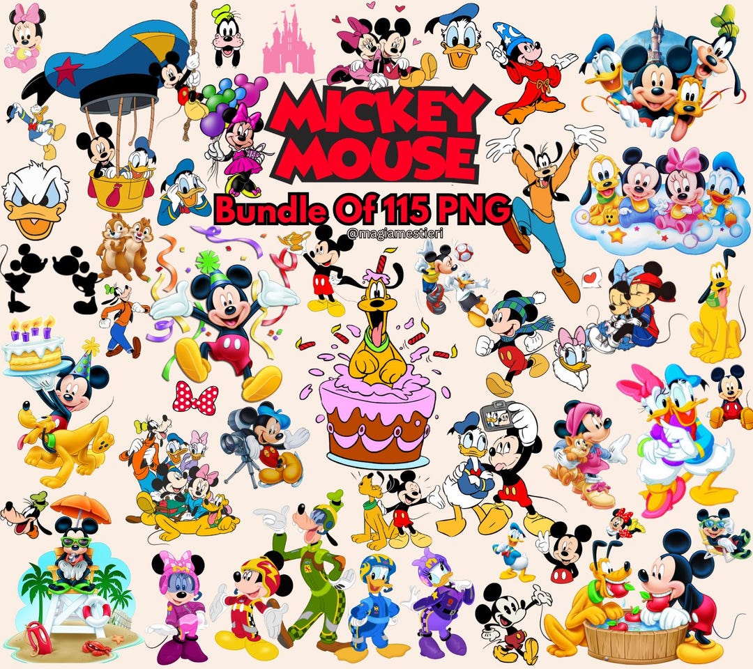 Mickey Mouse PNG Bundle, 115 Trendy PNG, Mickey Party PNG, Cricut Svg ...
