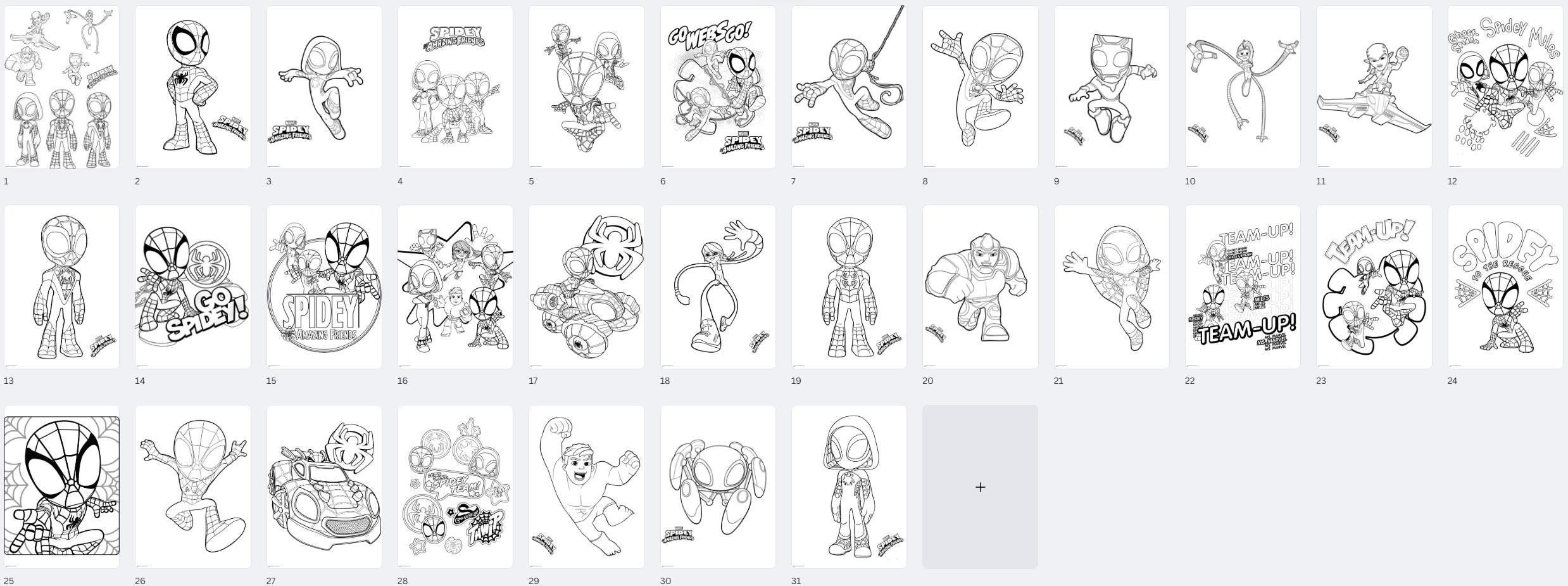 Spidey & His Amazing Friends Coloring Pages, 35 Sheets, Printable ...