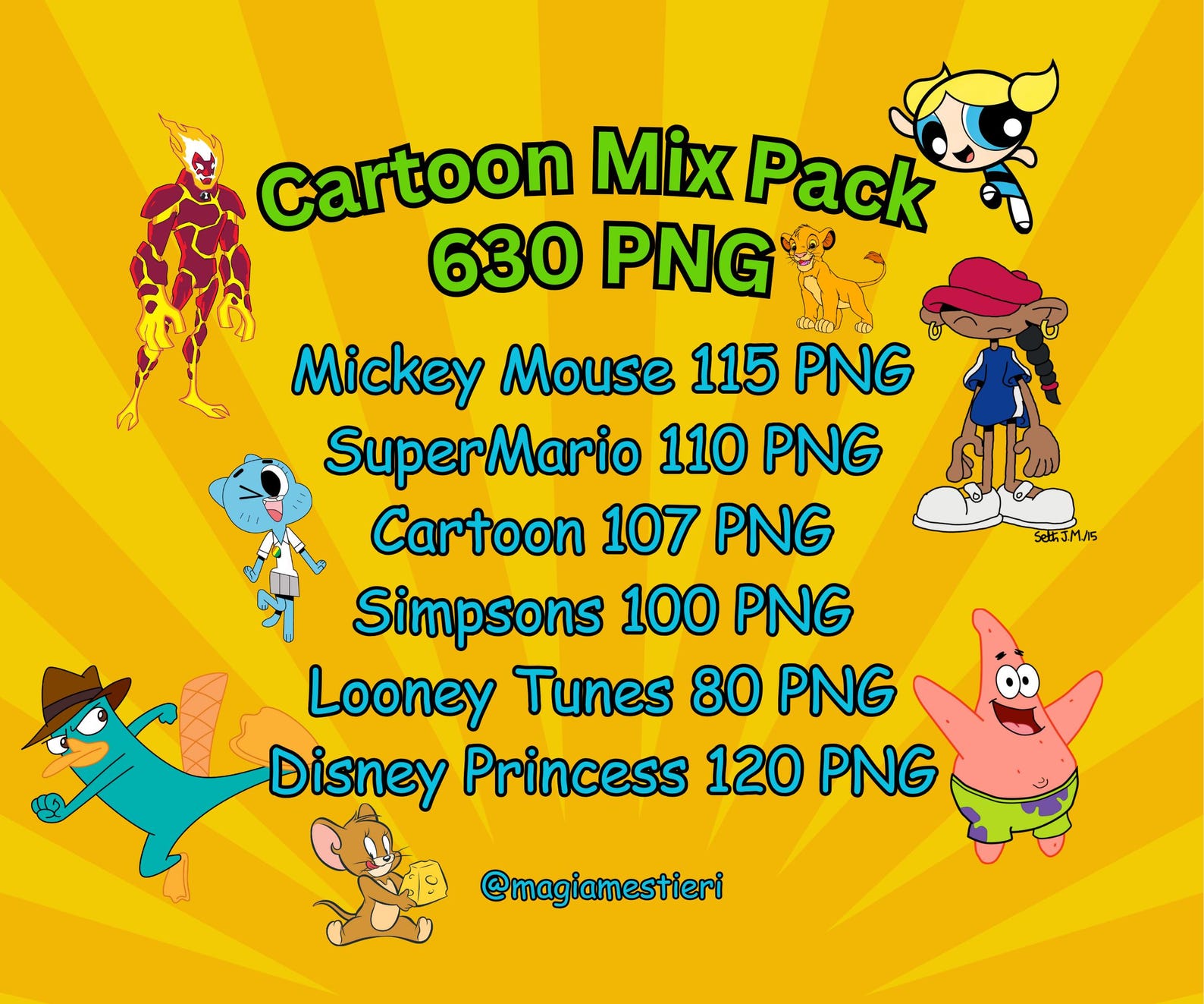 Cartoon Mix PNG Bundle, 630 PNG, Cartoon Png, Svg, Printable Art ...