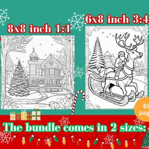 Christmas Coloring Pages, Printable Kids Cozy Christmas Bundle, Festive ...