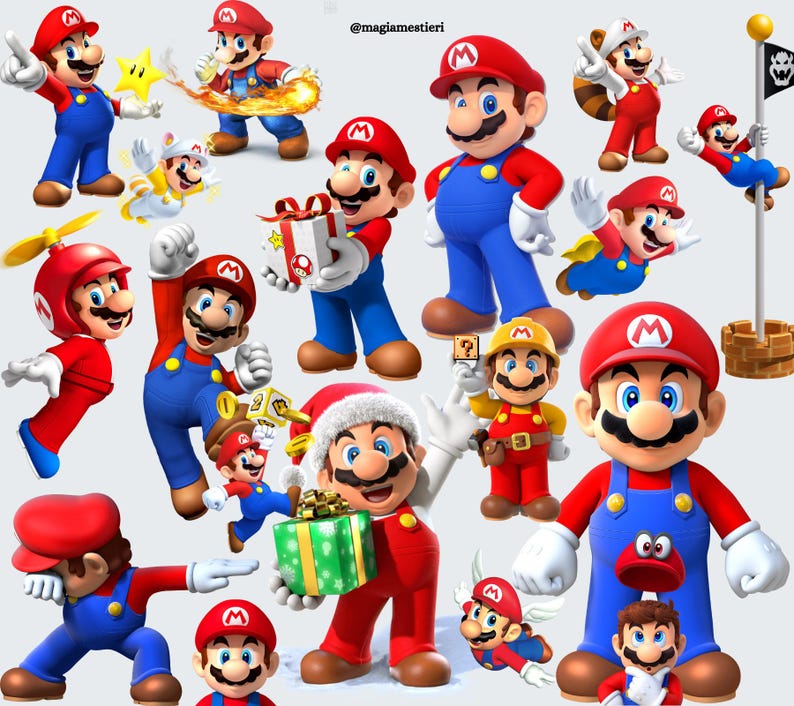 Super Mario PNG 110 Bundle, Digital Art, Mario PNG, Clipart Mario ...