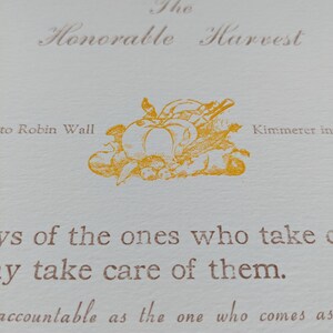 The Honorable Harvest Letterpress Print - Etsy