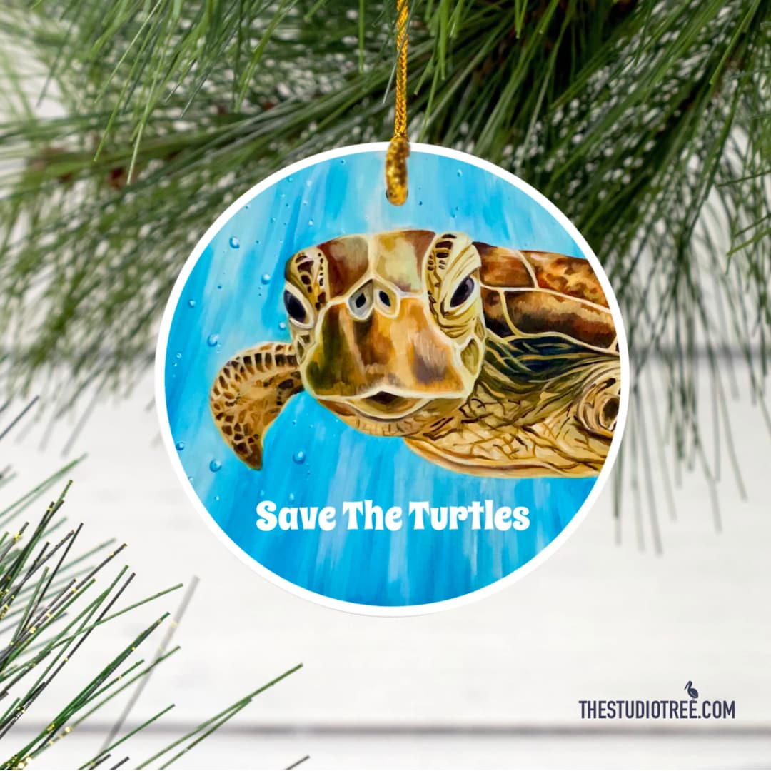 Sea Turtle Christmas Ornament Turtles Ocean Ornament Ft Fisher Aquarium ...