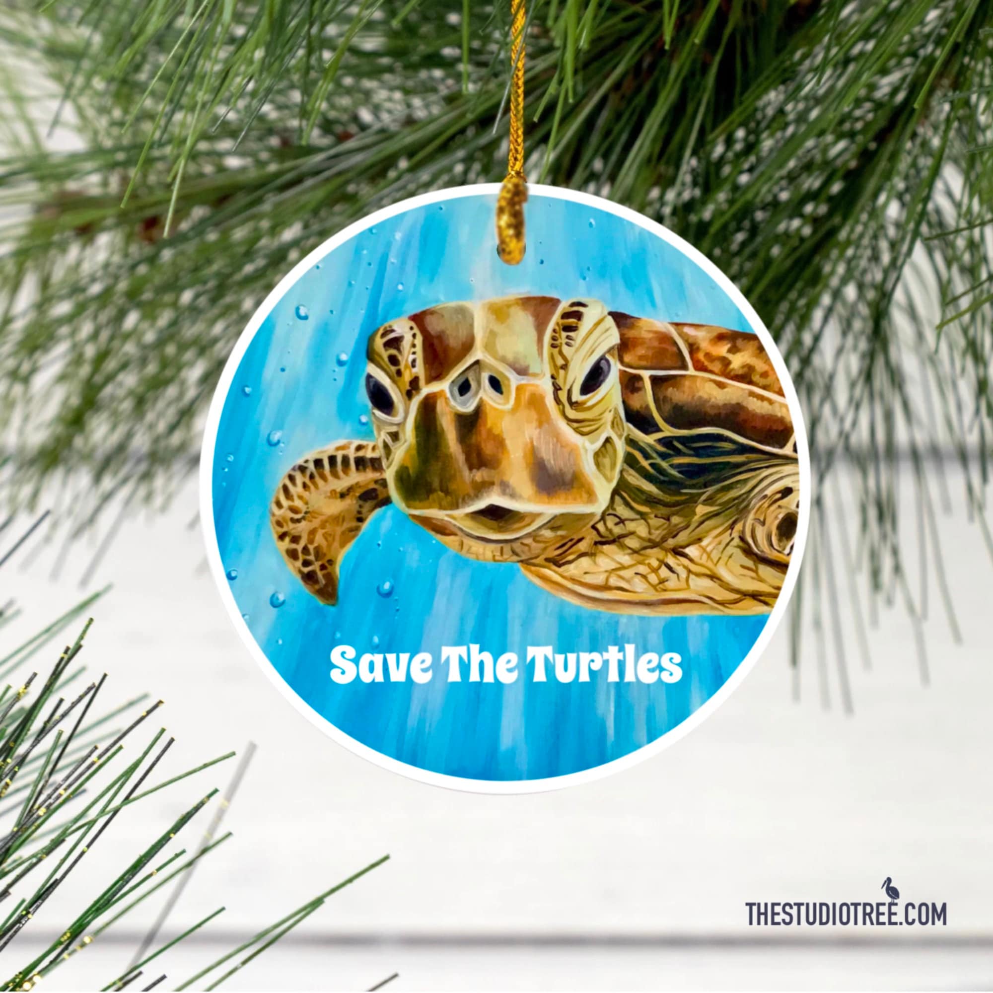 Sea Turtle Christmas Ornament Turtles Ocean Ornament Ft - Etsy