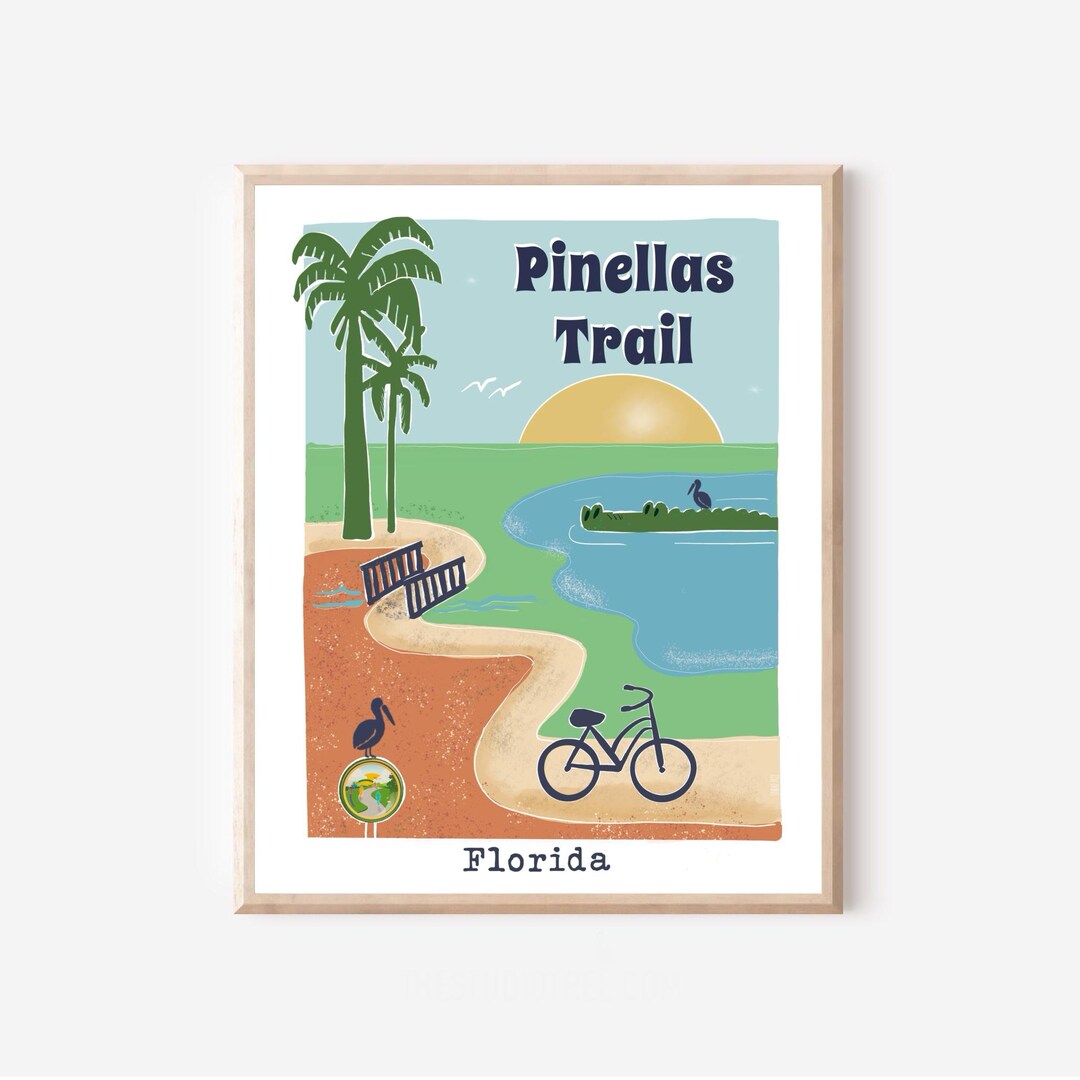 Pinellas Trail Florida Poster, Florida, Biking, Hiking, New Home Gift ...