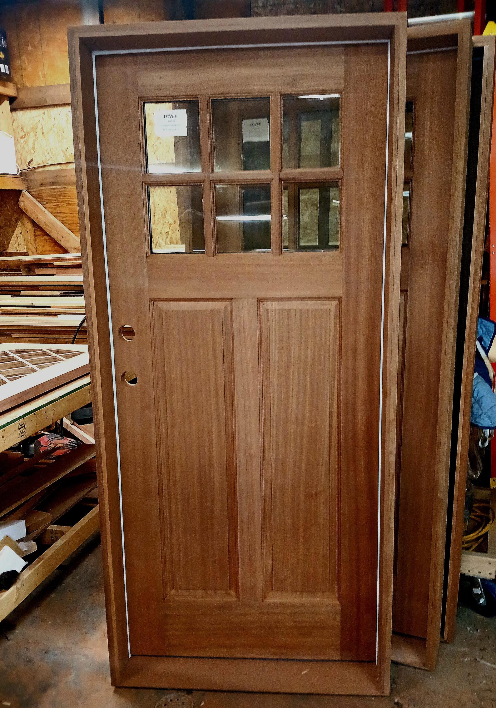 Finished Mahogany Exterior Door: Double Paned Glass, Custom Made - Etsy
