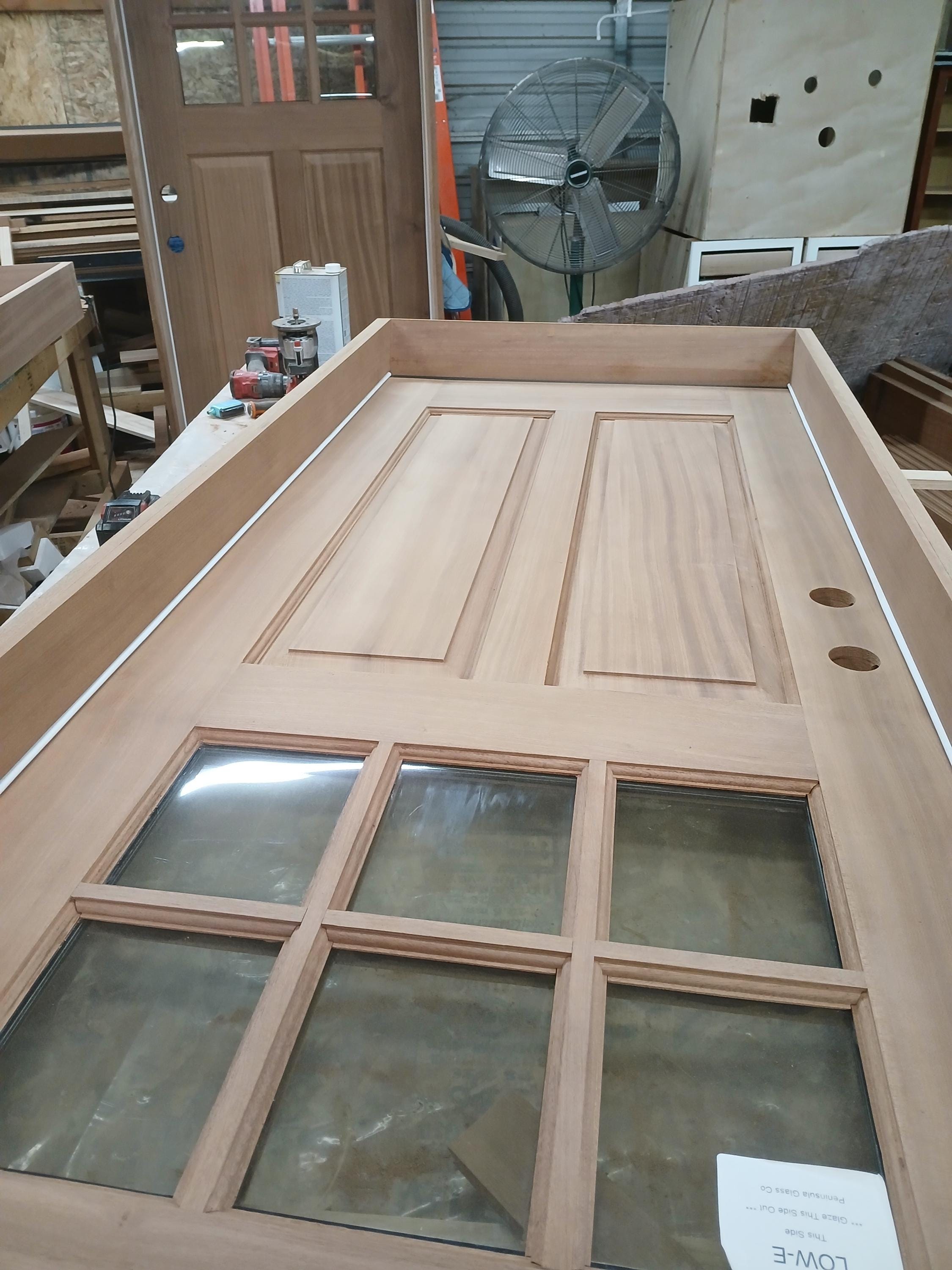 Finished Mahogany Exterior Door: Double Paned Glass, Custom Made - Etsy