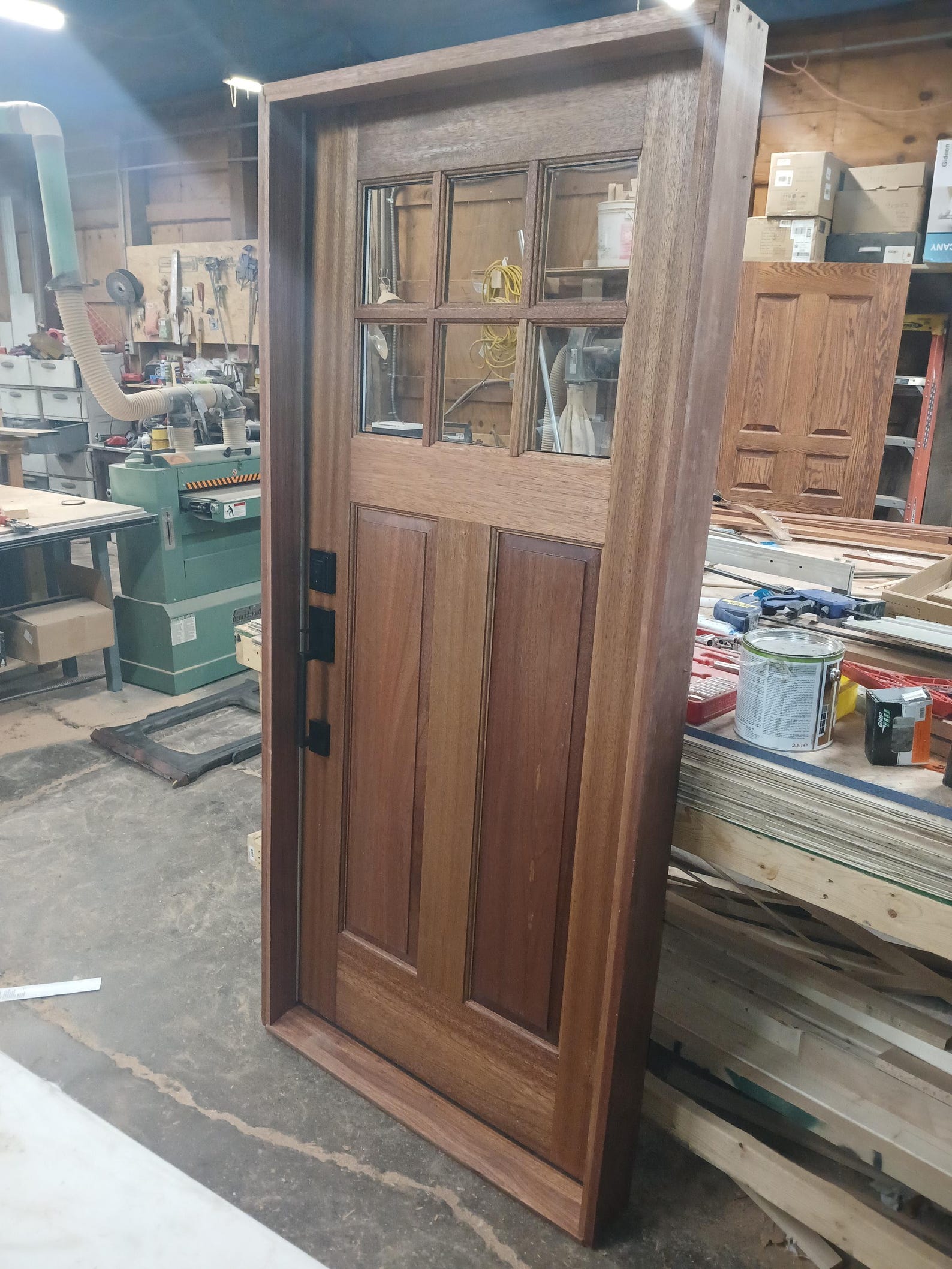 Finished Mahogany Exterior Door: Double Paned Glass, Custom Made - Etsy