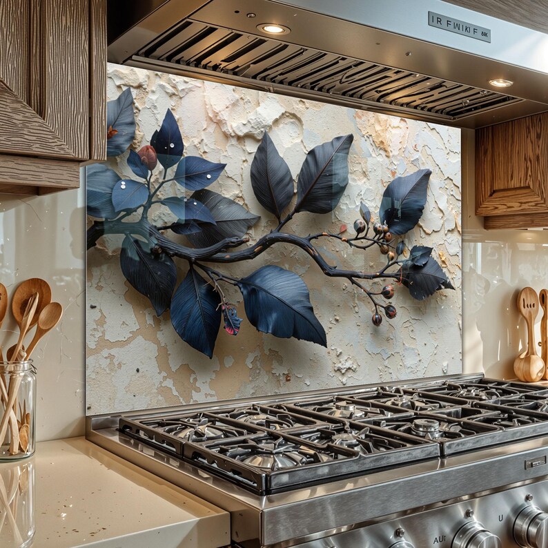 Tempered Glass Backsplash for Kitchen - Easy to Clean, Heat Resistant ...