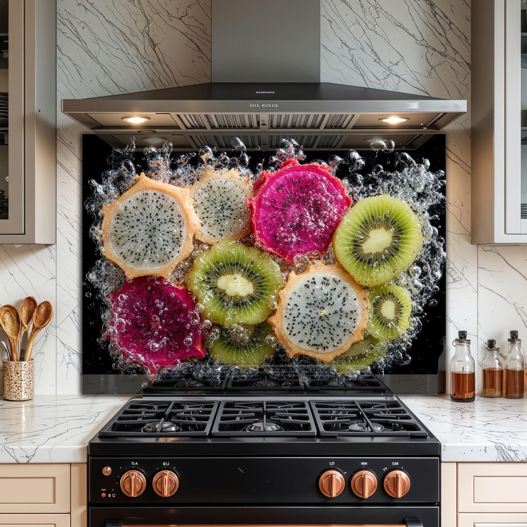 Tempered Glass Backsplash for Kitchen - Easy to Clean, Heat Resistant ...