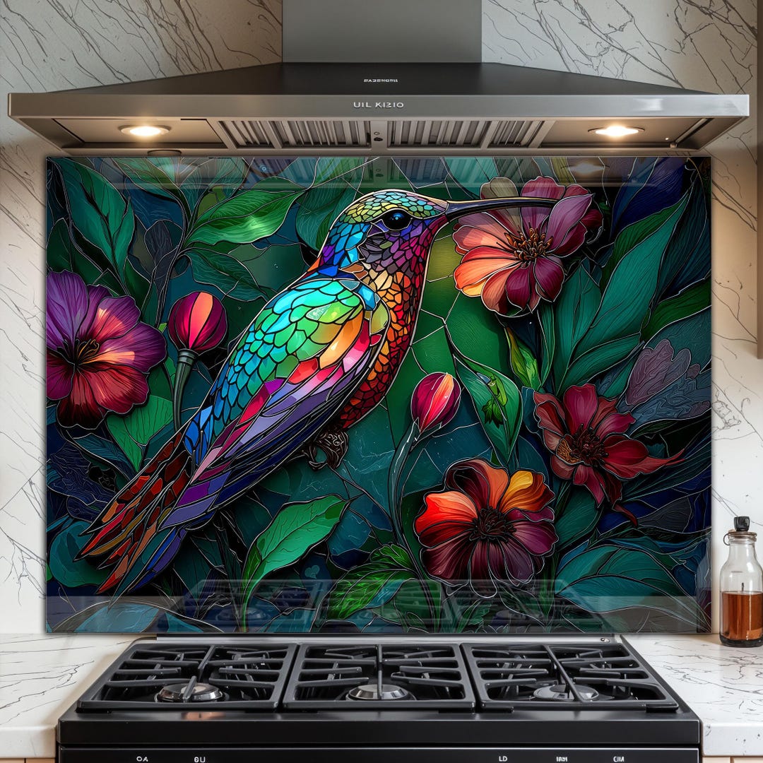 Tempered Glass Backsplash for Kitchen - Easy to Clean, Heat Resistant ...