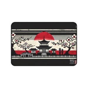 Japanese Village Desk Mat, Traditional Mouse Pad, Workstation Decor ...