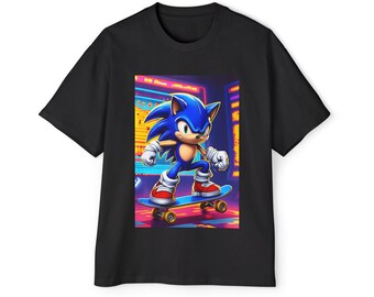 Sonic the Hedgehog Oversized Tee, Retro Gamer T-shirt, 90s Nostalgia ...