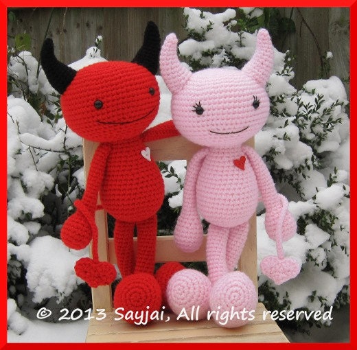Devils in Love Amigurumi Crochet Pattern English only | Etsy