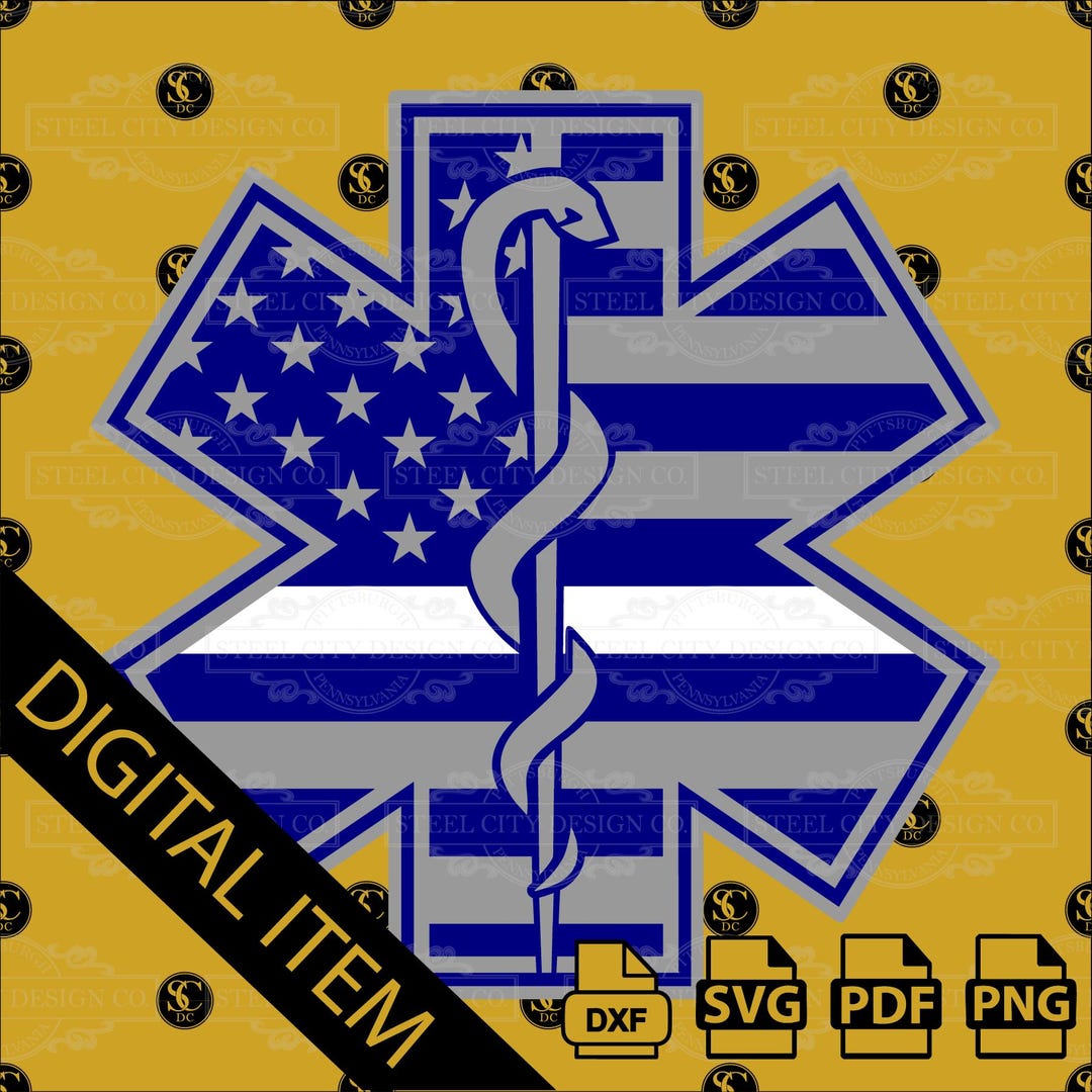 Star of Life Thin White Line SVG | First Responder Design (digital ...