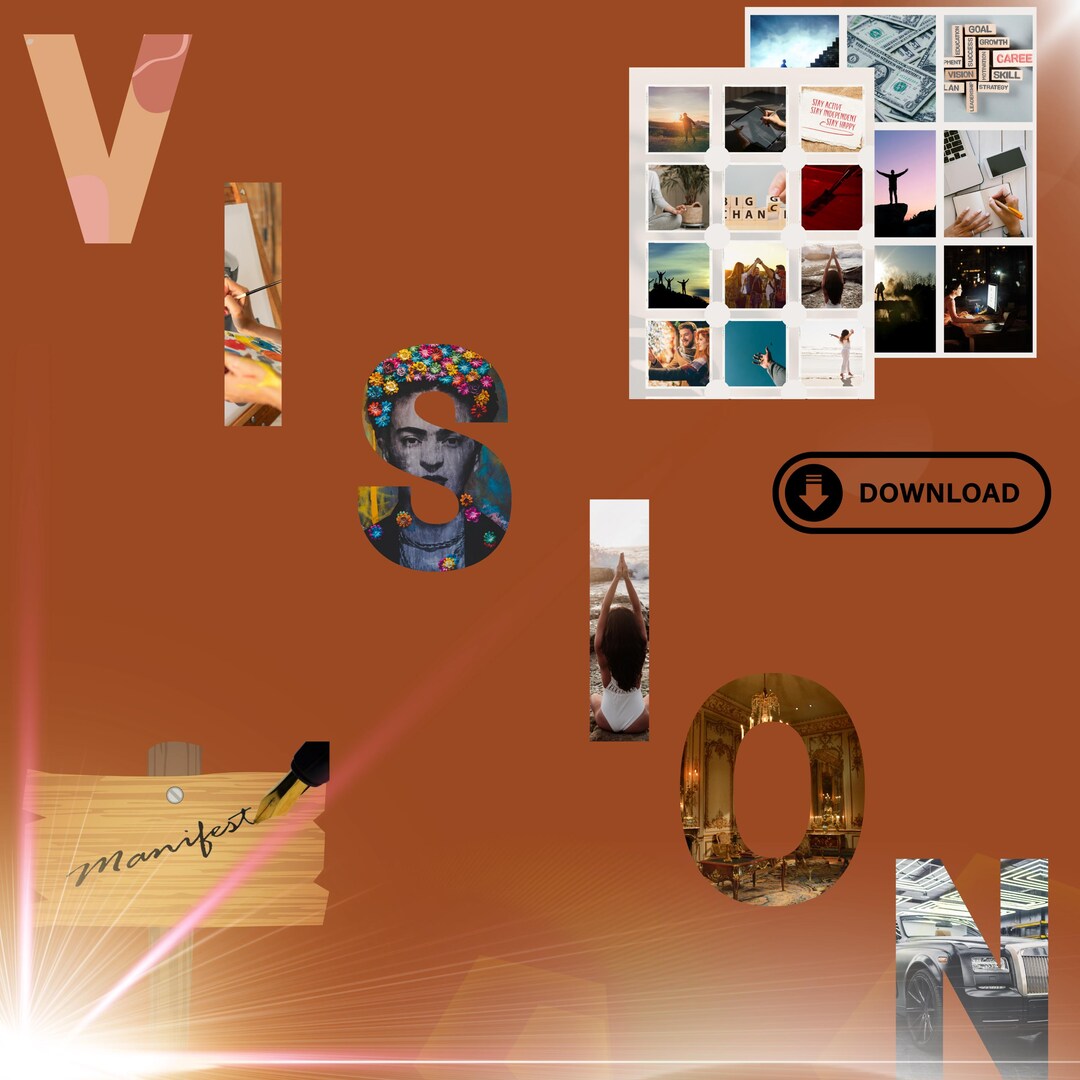 Vision Board Collage Kit Digital Download Inspiring Goal-setting ...