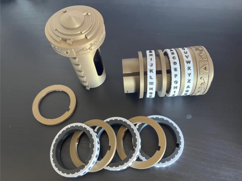 The Da Vinci Cryptex 3D Printed Puzzle Box Secret Code Lock for ...