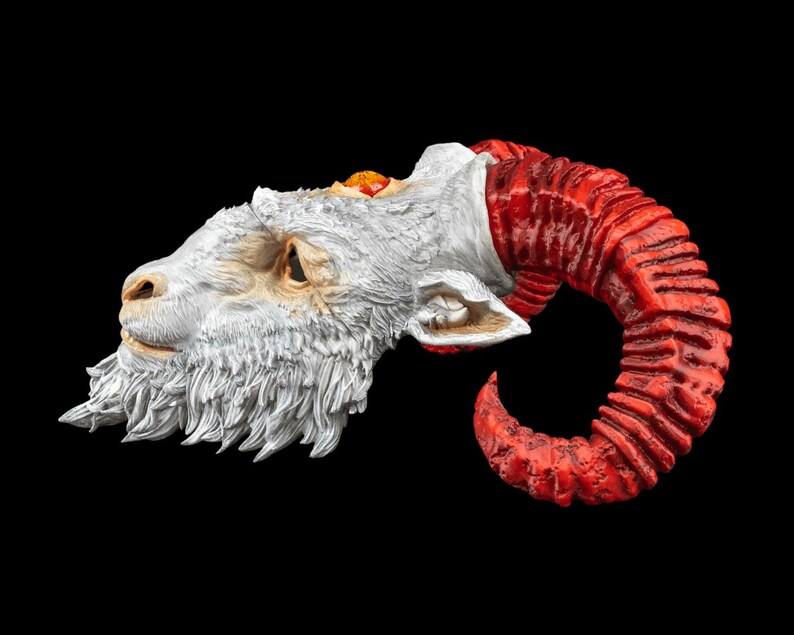 Goat of the Abyss Helmet Mask – 3D Printed Demon Goat Cosplay Headgear ...
