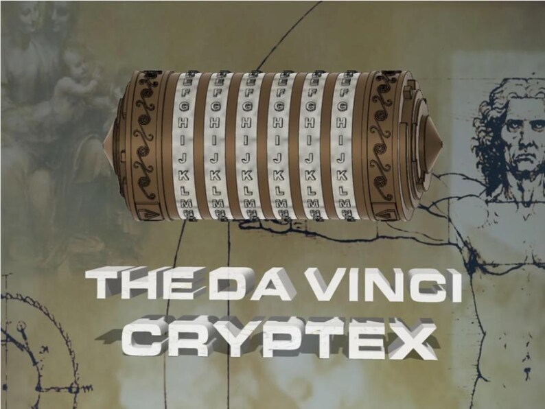 The Da Vinci Cryptex 3D Printed Puzzle Box Secret Code Lock for ...