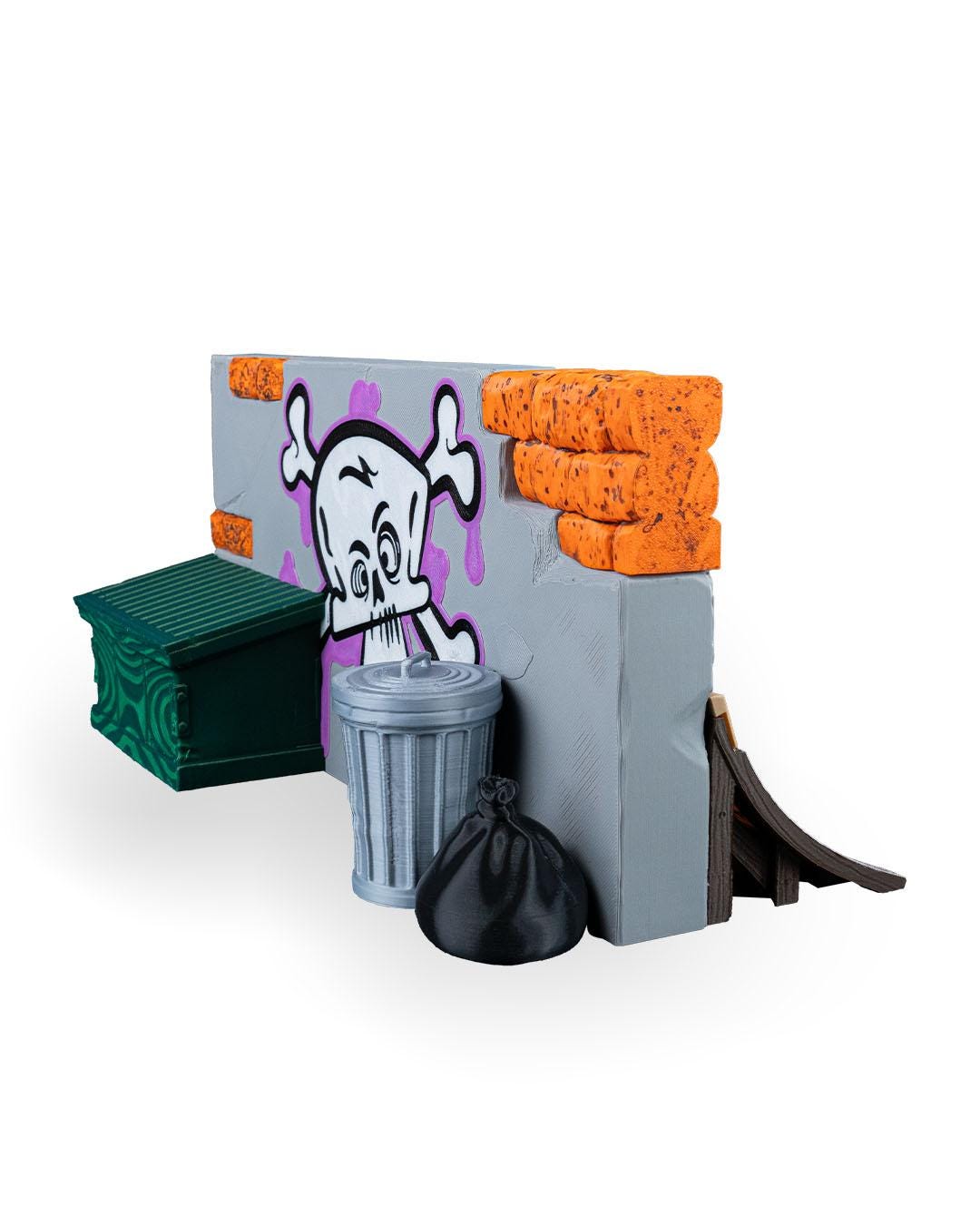 3D Printed Graffiti Wall Skate Obstacle | Customizable Miniature Skate ...