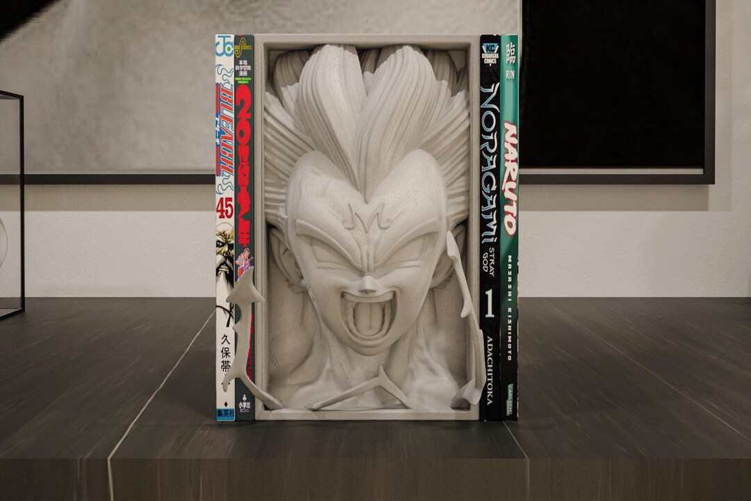 Majin Vegeta Manga Book Nook - Bookend – 3D Printed Dragon Ball Z Decor ...