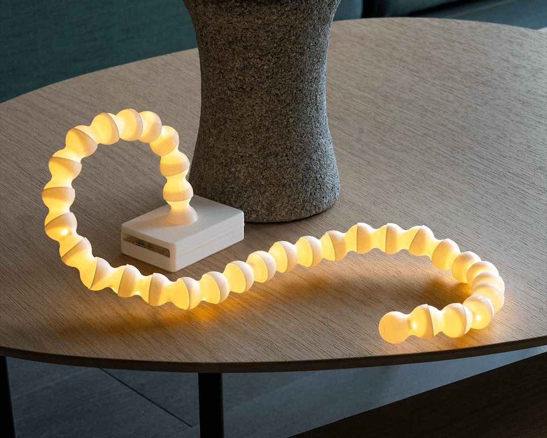 Flexible LED Table Lamp • 3D Printed Decorative Light • Modern Ambient ...